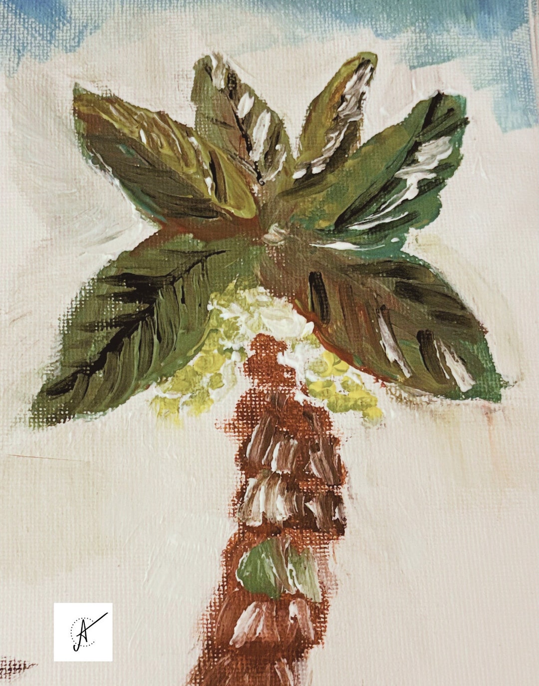 Palmboom, Digital Print, Art, Tree, Beach, Wall Art, Palm Tree, Paint ...
