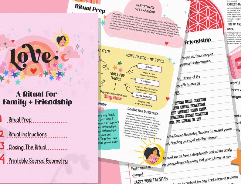 Love RITUAL for Family & FRIENDSHIP, Printable Spell, Affirmation ...