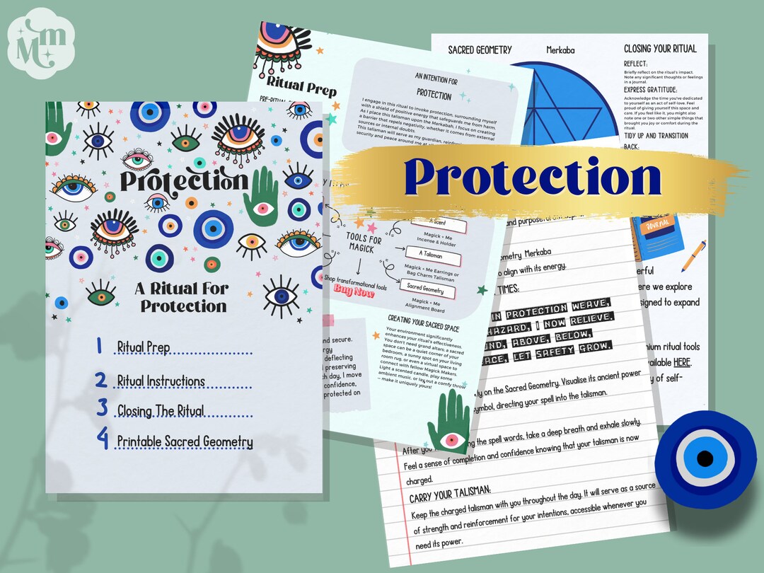 PROTECTION RITUAL, Printable Protection Spell, Affirmation, Safety ...