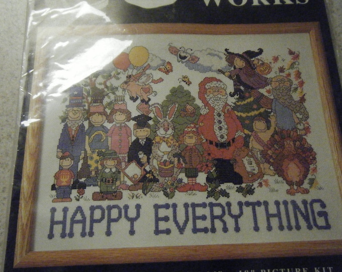 Happy Everything Counted Cross Stitch Kit - Etsy