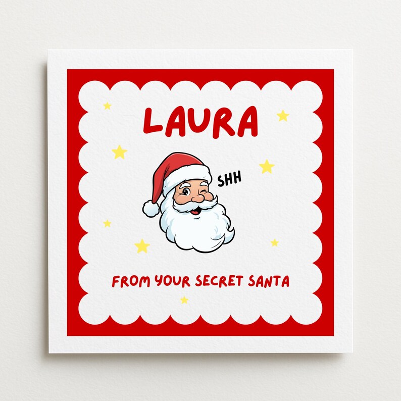 Personalised Secret Santa Christmas Card - Etsy
