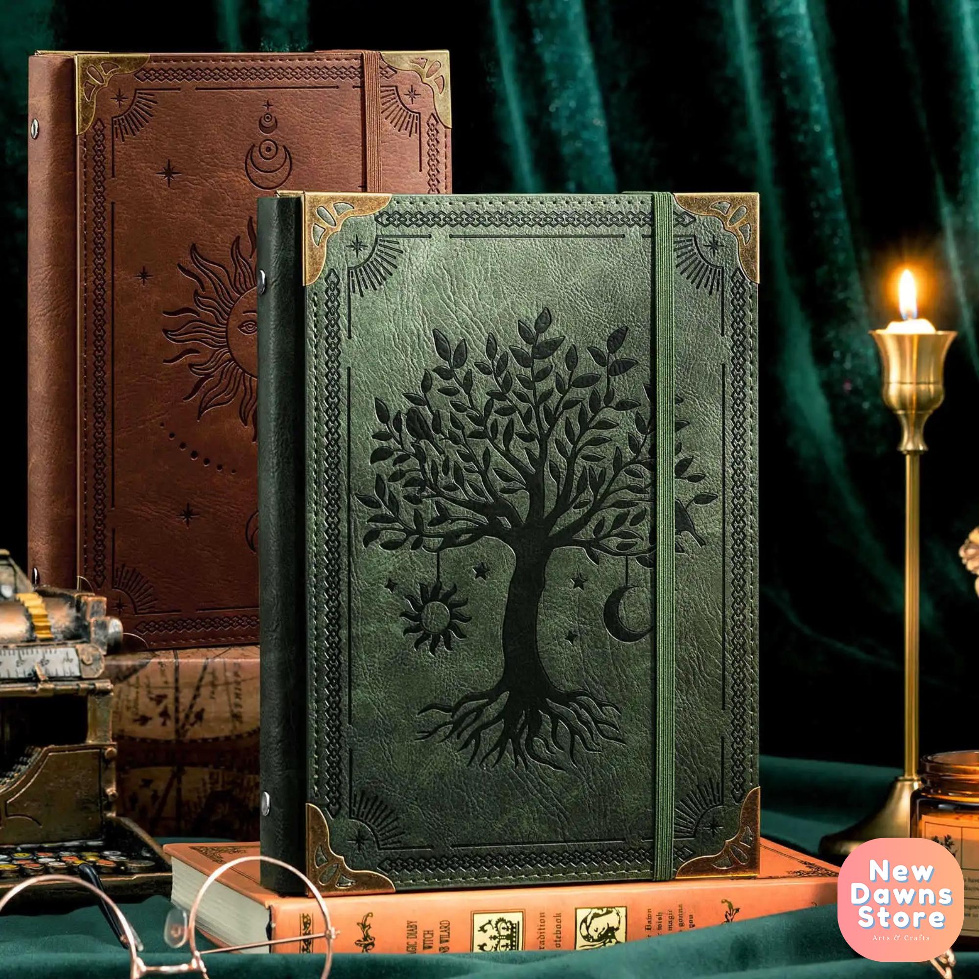 A5 Vintage Embossed Leather Binder Notebook – Elegant & Refillable ...