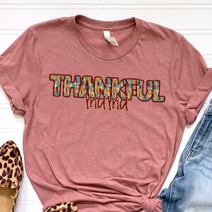 THANKFUL MAMA Png, Thanksgiving Mama Faux Embroidery Digital for ...