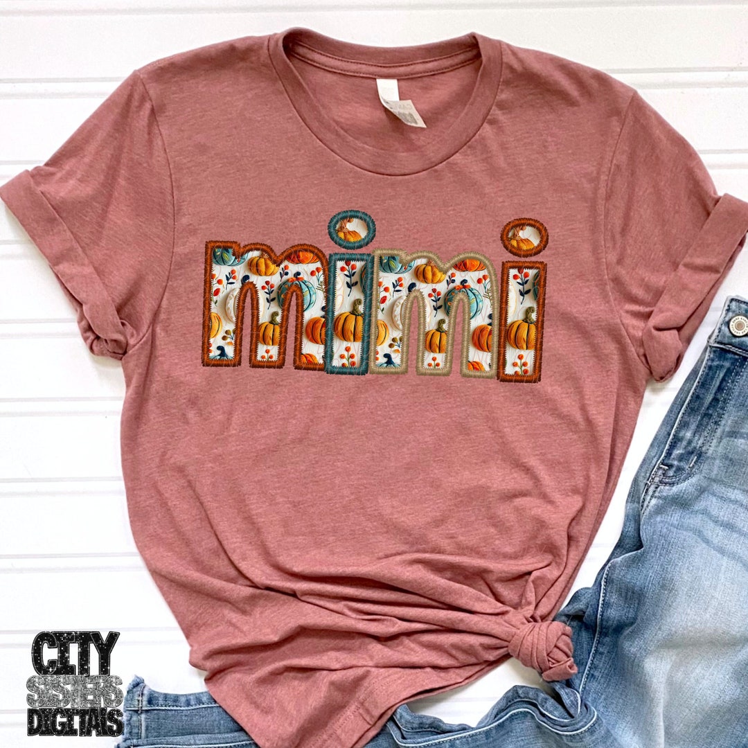 MIMI Png, Faux Embroidery, Fall Digital for Sublimation & Dtf, Fall ...