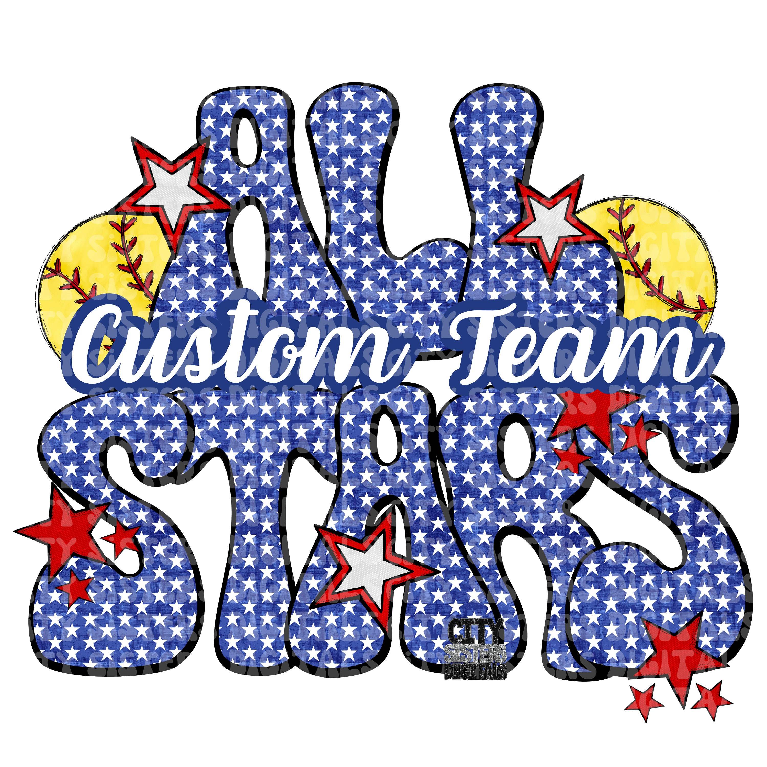 CUSTOM ALL STARS Png, All Stars Baseball Png, All Stars Softball Png ...