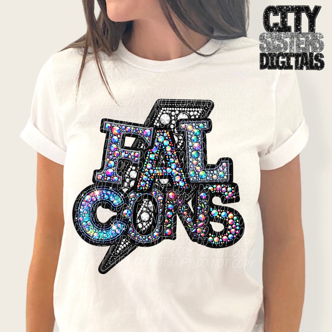 FALCONS Png, Rhinestone Faux Embroidery Falcons Png, Rhinestone Mascot ...