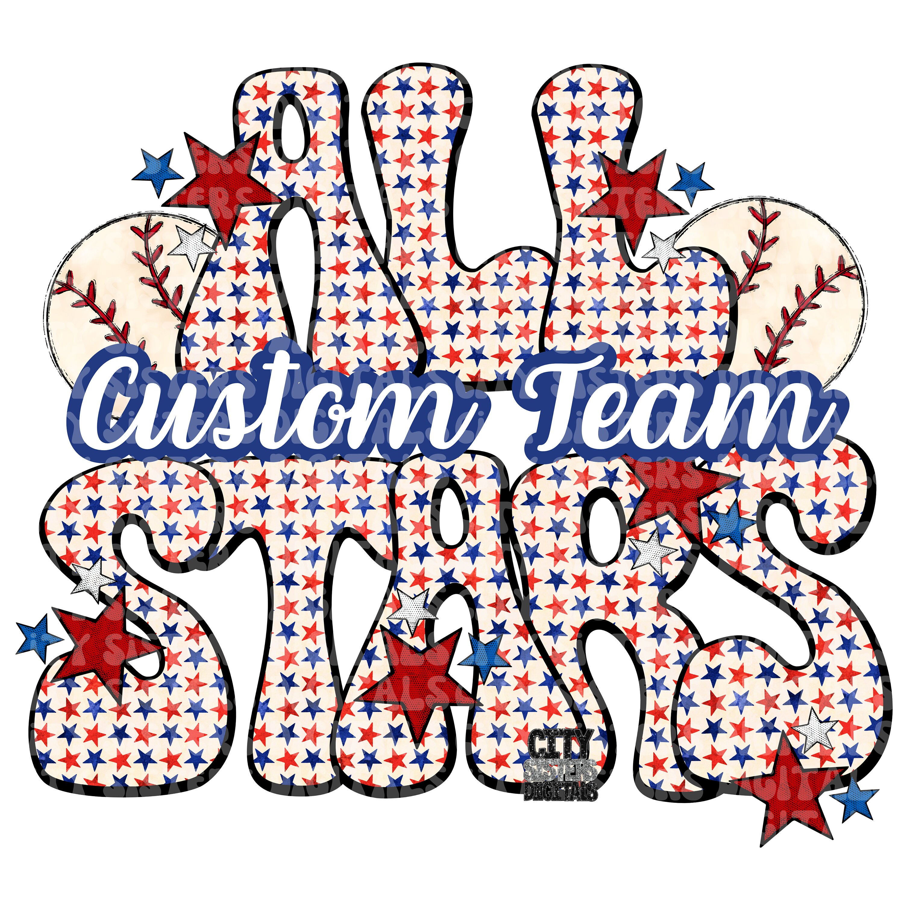 CUSTOM ALL STARS Png, All Stars Baseball Png, All Stars Softball Png ...