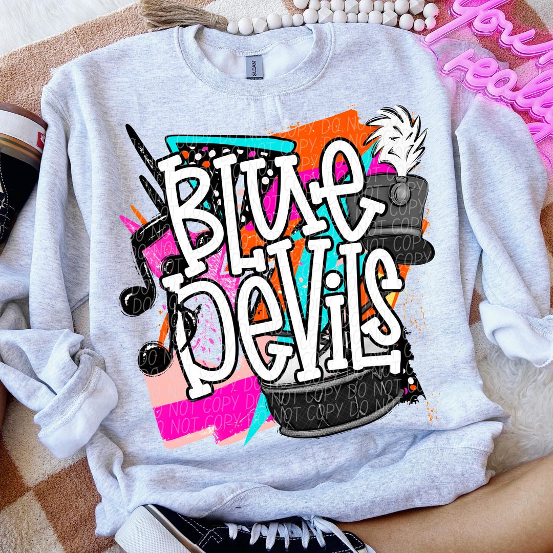BLUE DEVILS MARCHING Band Png, Blue Devils Band Digital Sublimation ...