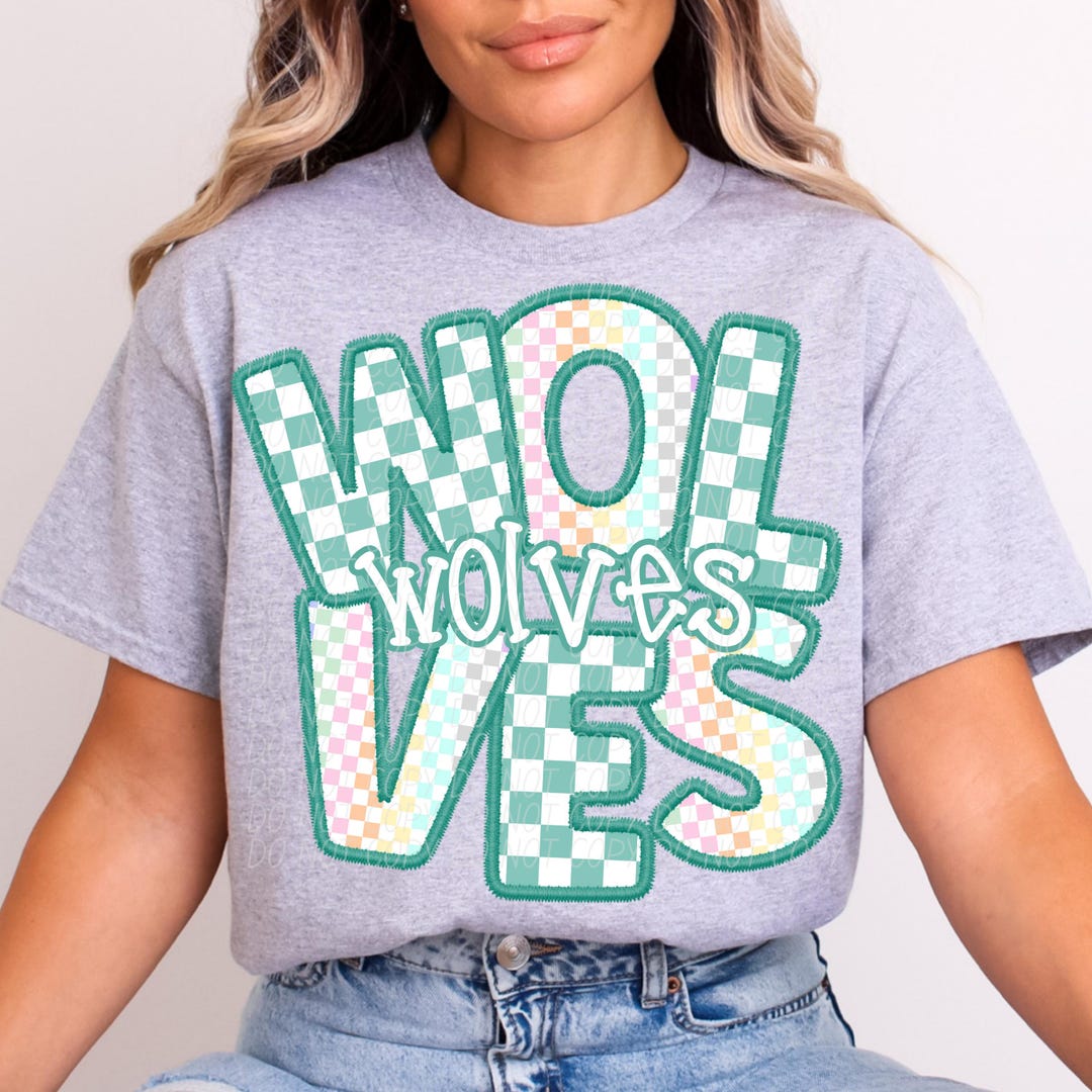 WOLVES CHECKER Digital for Sublimation & Dtf, Wolves School Spirit Png ...