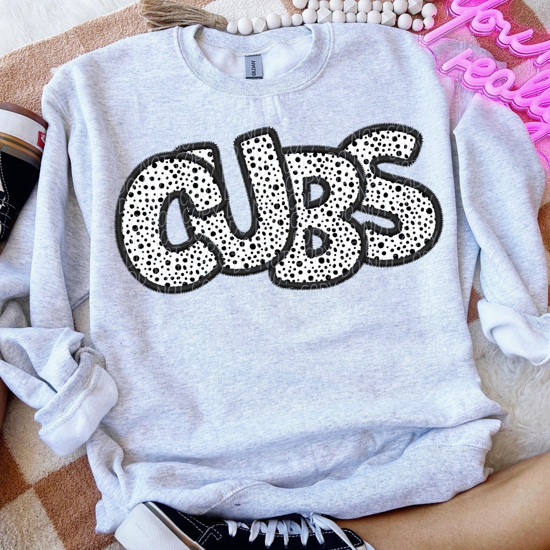 CUBS Png, Cubs Faux Embroidery Digital for Sublimation & Dtf, Cubs Dots ...