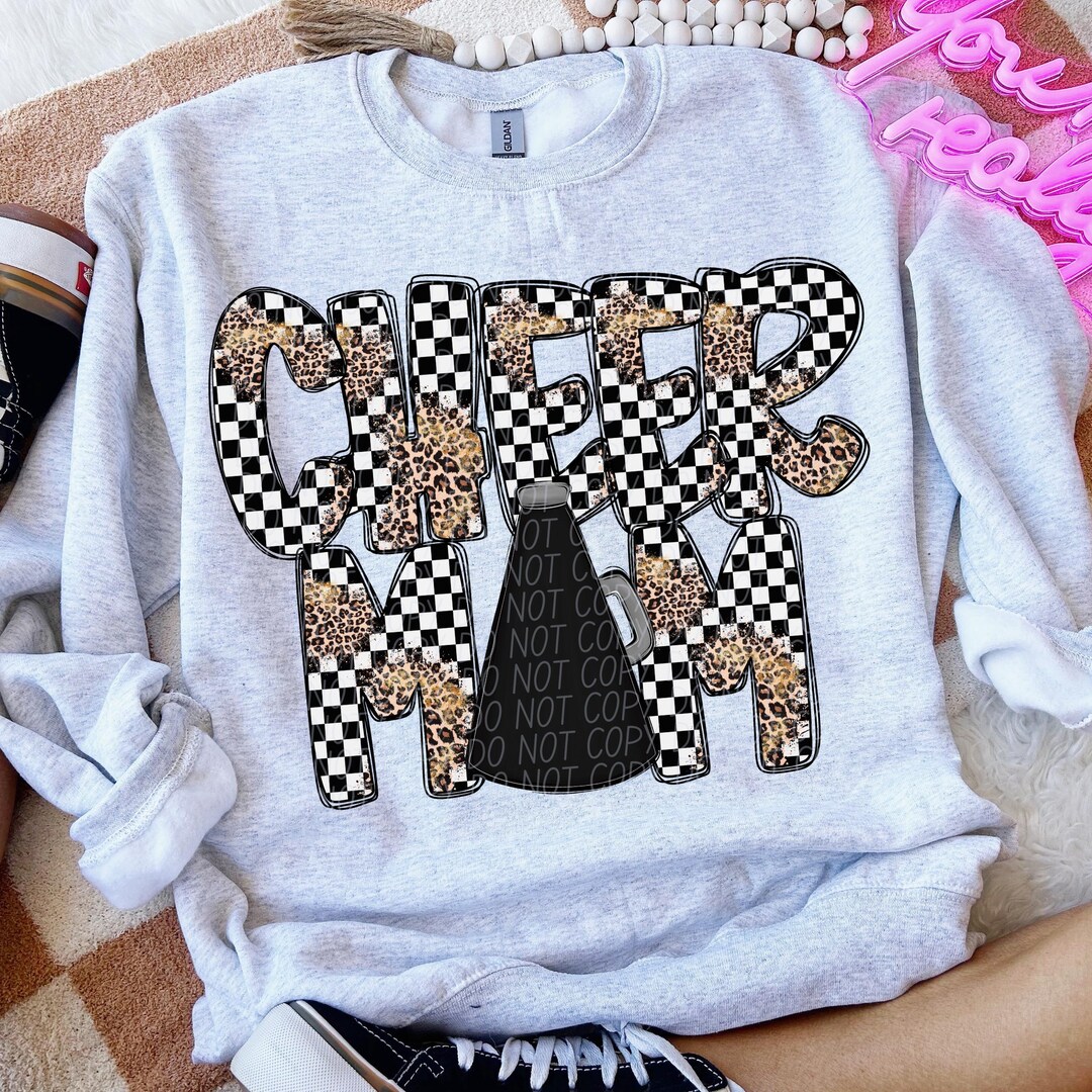 CHEER MOM Png, Leopard Checker Cheer Mom Png, Cheer Mama Digital for ...