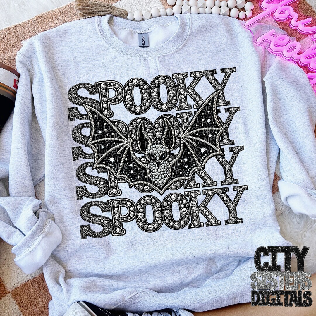 SPOOKY BAT Png, Rhinestone Spooky Png, Halloween Digital for ...
