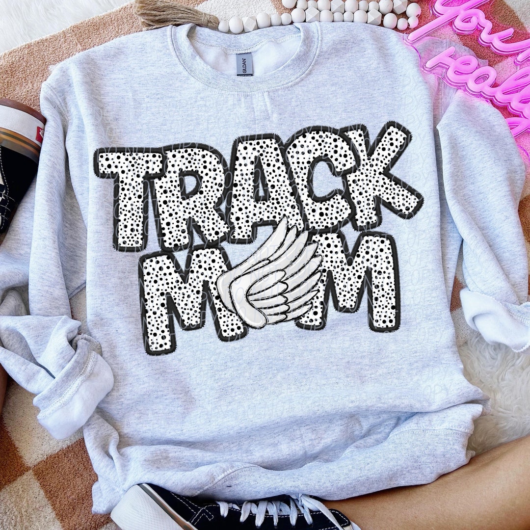 TRACK MOM WINGS Png, Faux Embroidery Dots Track Mom Png, Track Mom ...
