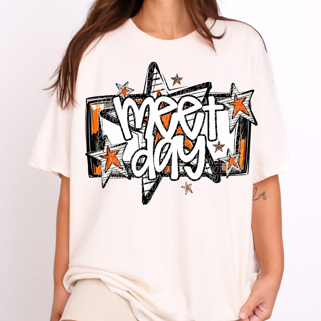 MEET DAY Png, Stars Sleeve Png, Meet Day Digital for Sublimation & Dtf ...