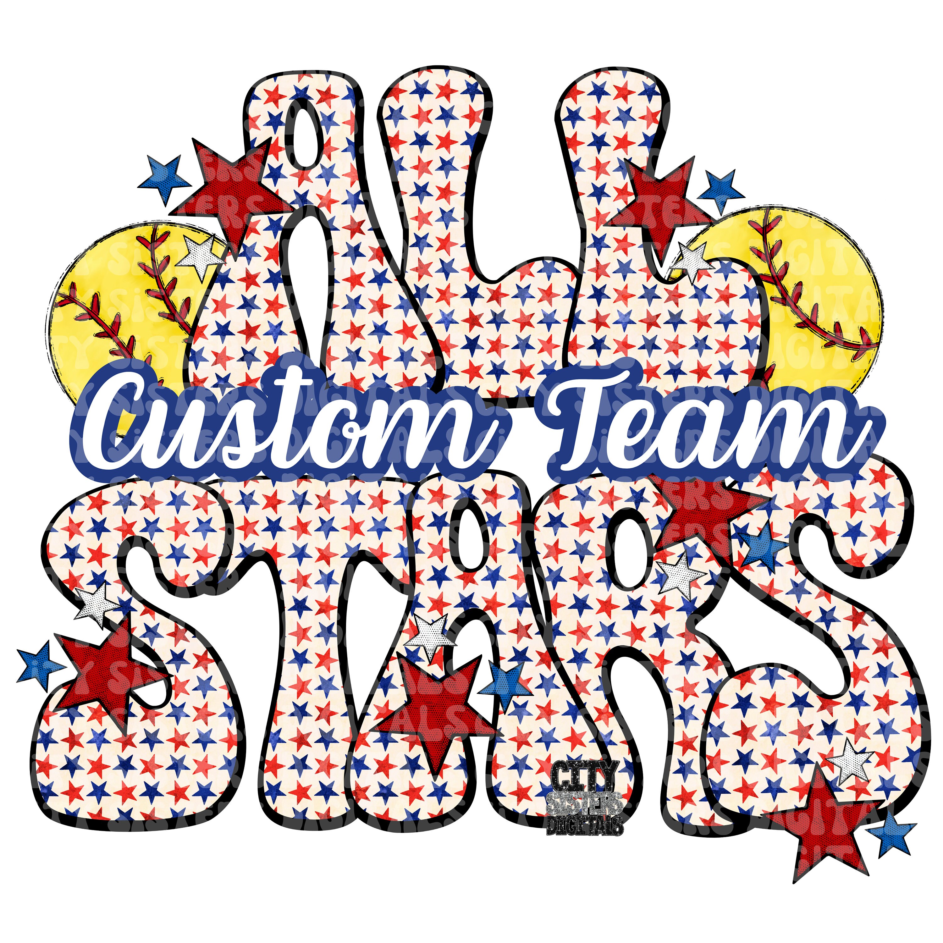 CUSTOM ALL STARS Png, All Stars Baseball Png, All Stars Softball Png ...