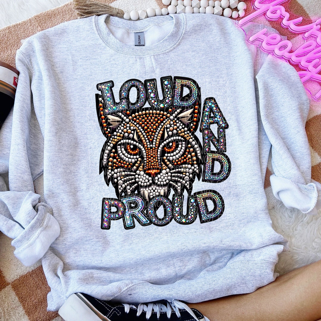 LOUD PROUD CATS Png, Rhinestone Faux Embroidery Wildcats Bobcats ...