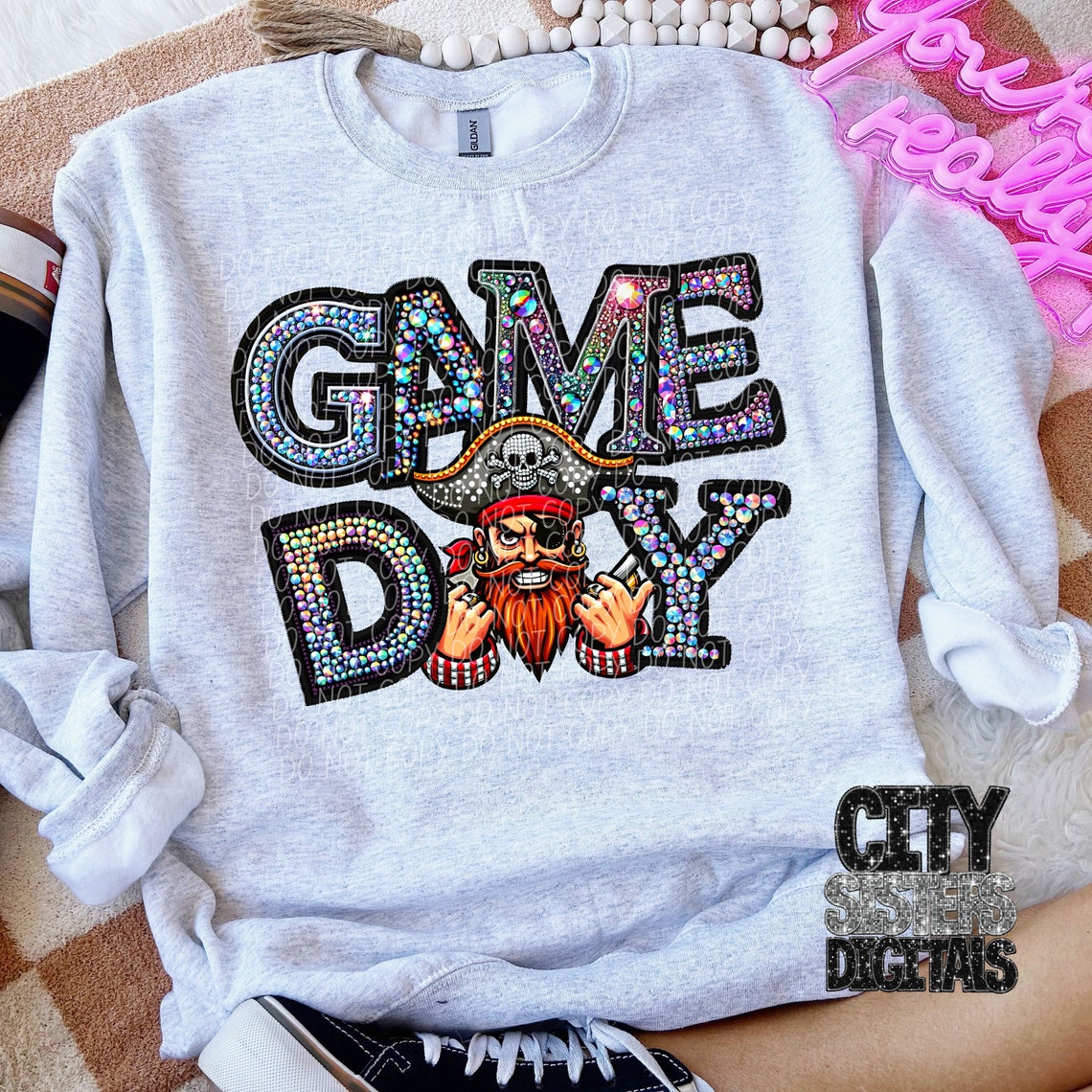 GAME DAY PIRATES Png, Rhinestone Faux Embroidery Pirate, Rhinestone ...