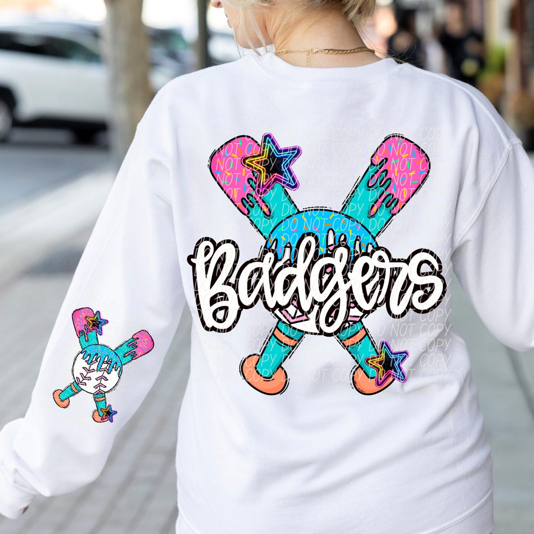 BADGERS BASEBALL Png, Baseball Sleeve Png, Badgers Baseball Digital for ...