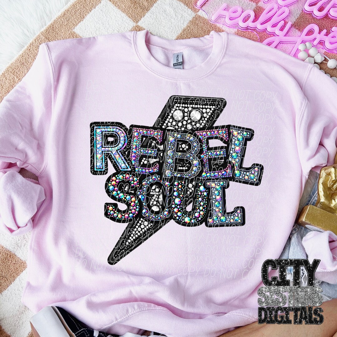 REBEL SOUL RHINESTONE Png, Digital for Sublimation and Dtf, Faux ...