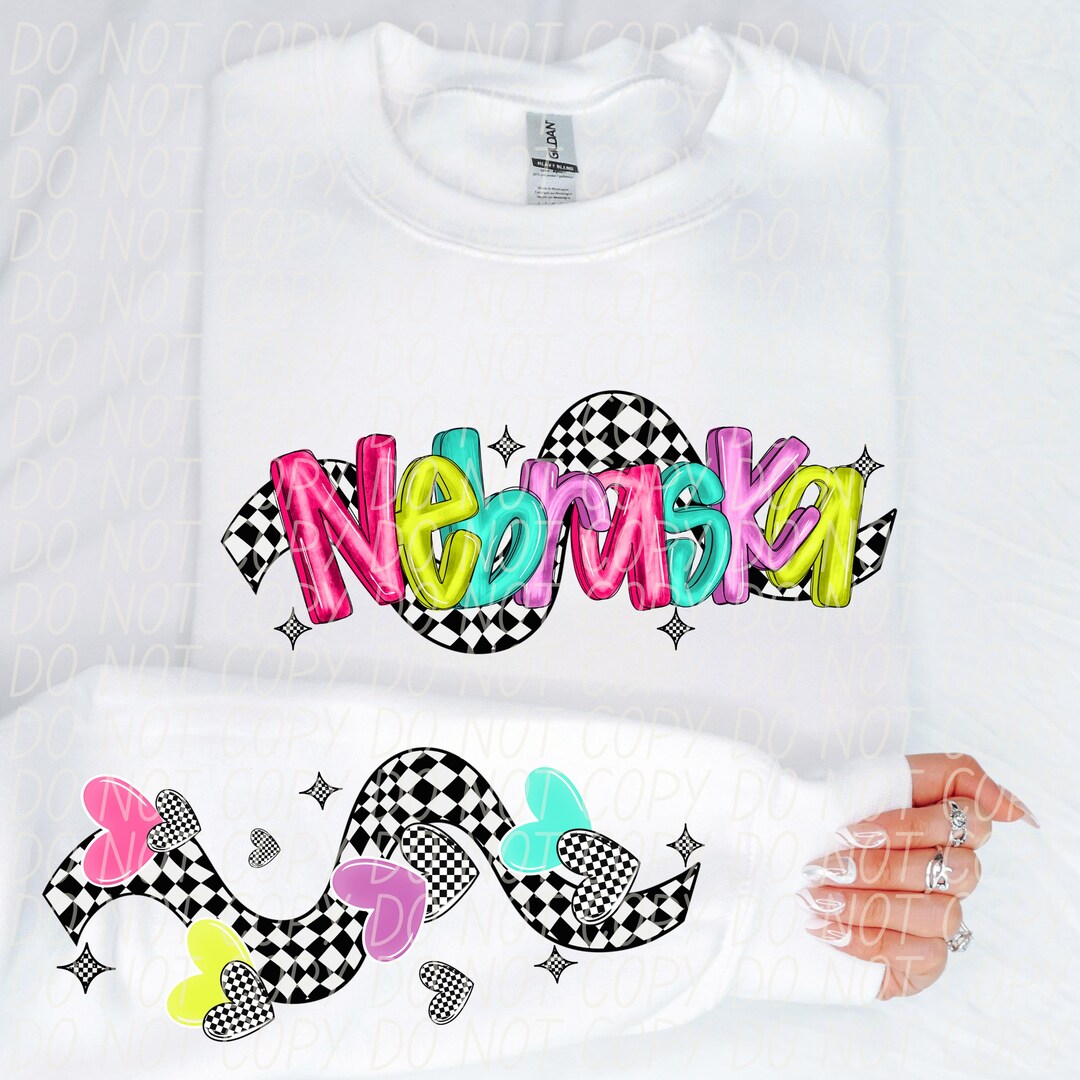 NEBRASKA Png, Nebraska W/heart Sleeve Png, Nebraska Valentines Day Png ...