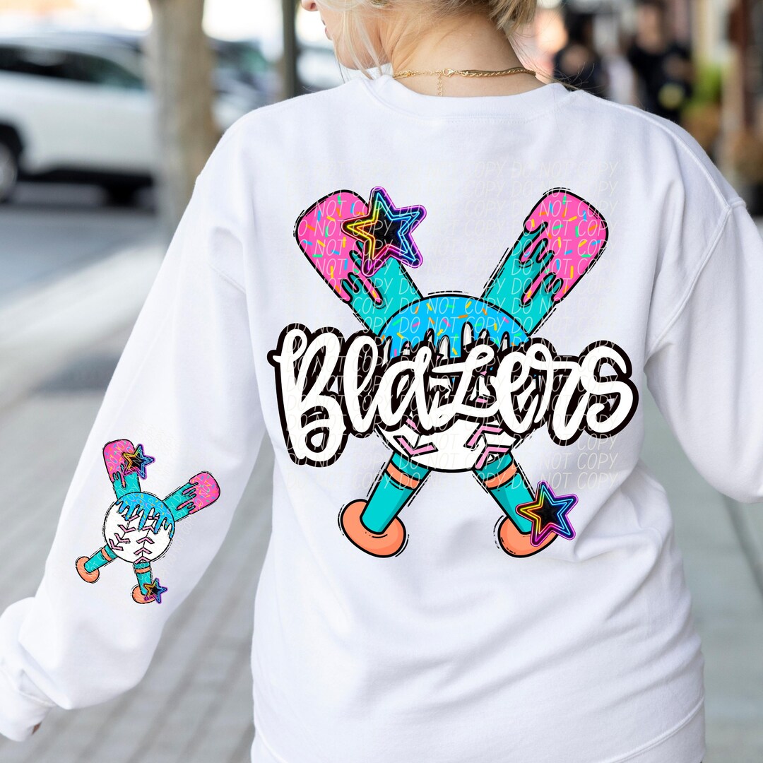 BLAZERS BASEBALL Png, Baseball Sleeve Png, Blazers Baseball Digital for ...