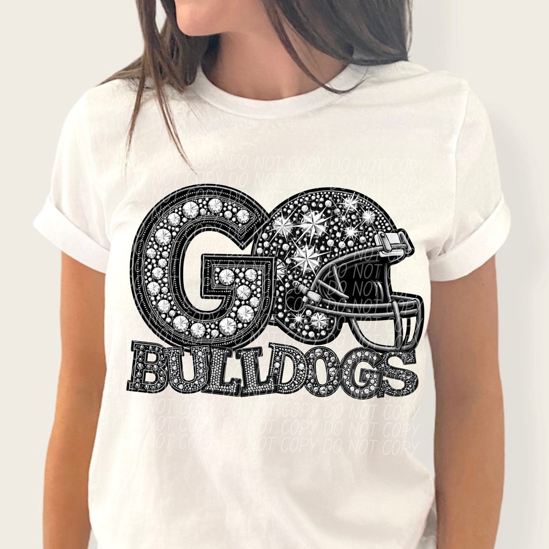 GO BULLDOGS Png, Rhinestone Faux Embroidery Bulldogs Png, Rhinestone ...