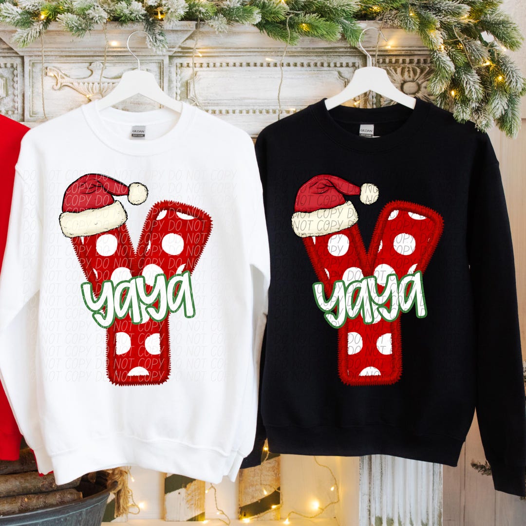 YAYA CHRISTMAS Faux Embroidery Digital for Sublimation & Dtf, Yaya Png ...