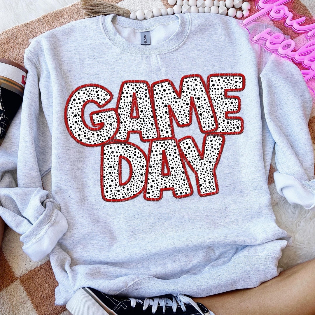 GAME DAY Faux Embroidery Digital for Sublimation & Dtf, Dalmatian Dots ...