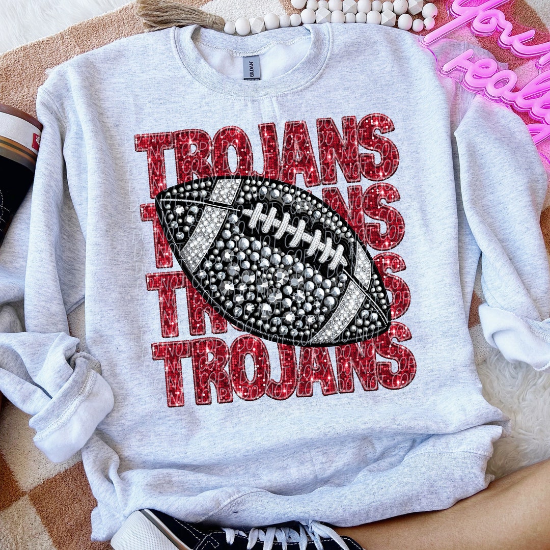 TROJANS FOOTBALL Rhinestone Digital for Sublimation & Dtf Png, Trojans ...