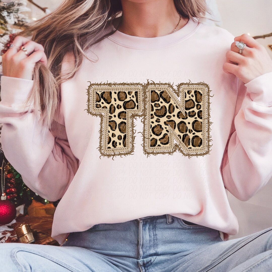 TENNESSEE LEOPARD Faux Embroidery Digital for Sublimation and Dtf ...