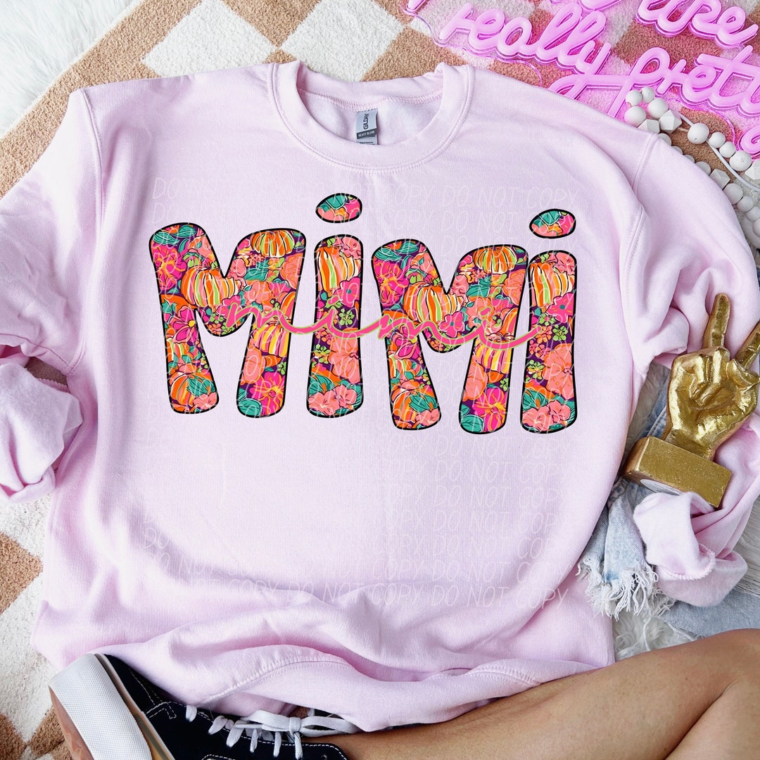 MIMI PINK PUMPKINS Digital for Sublimation & Dtf, Fall Png, Fall Mimi ...