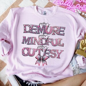 VERY DEMURE PINK Rhinestone Digital for Sublimation and Dtf, Demure ...