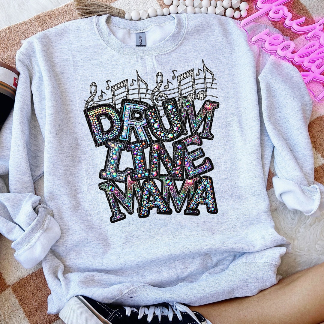 DRUM LINE MAMA Png, Faux Embroidery Rhinestone Band Mom Png, Band Mom ...
