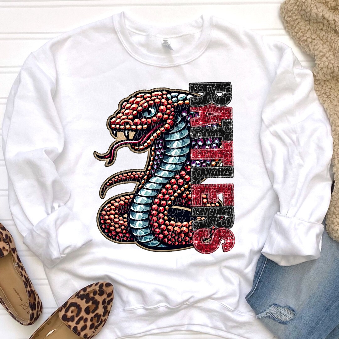 RATTLERS Glitter Rhinestone Faux Embroidery Digital for Sublimation ...