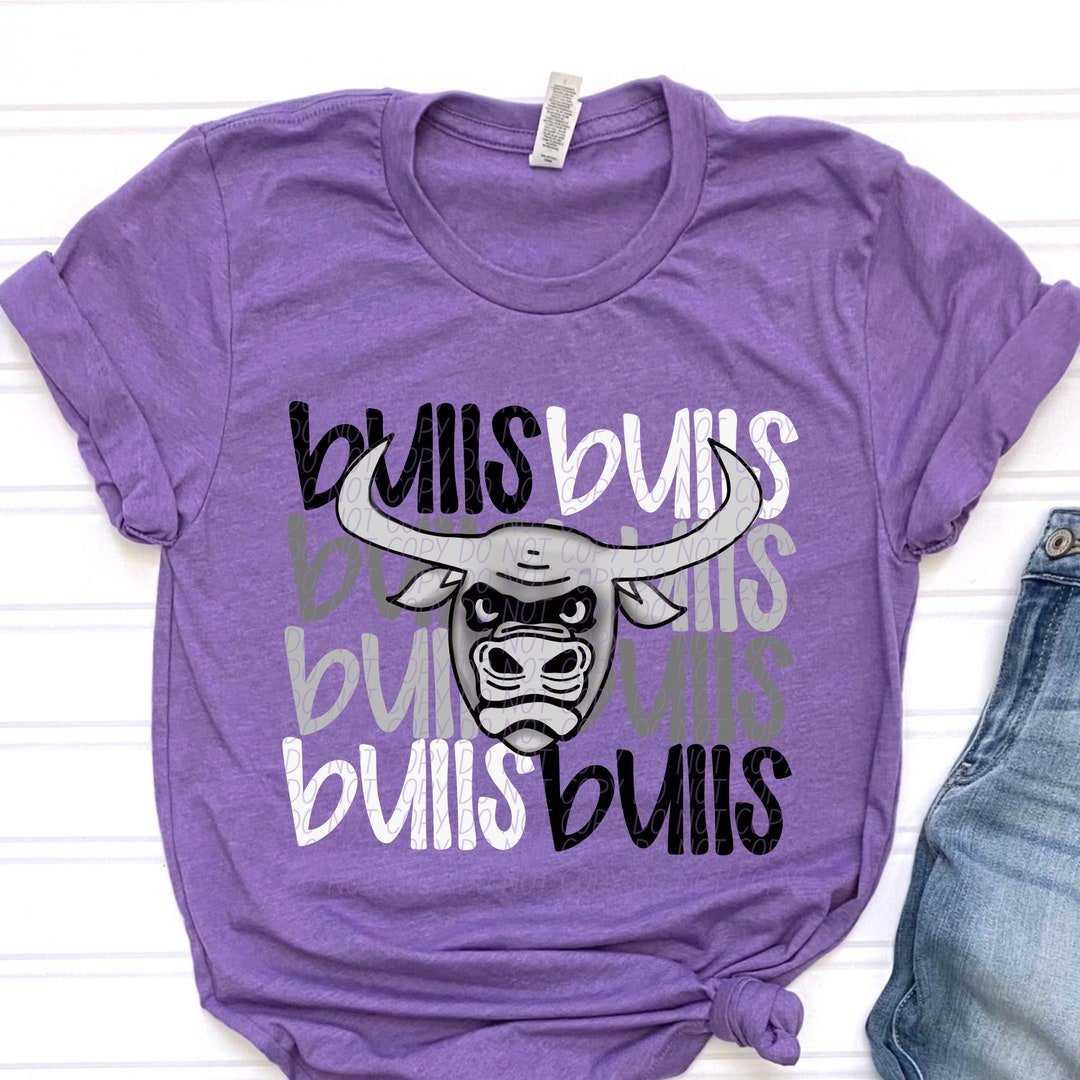 BULLS SCHOOL SPIRIT Digital for Sublimation & Dtf, Bulls Png ...