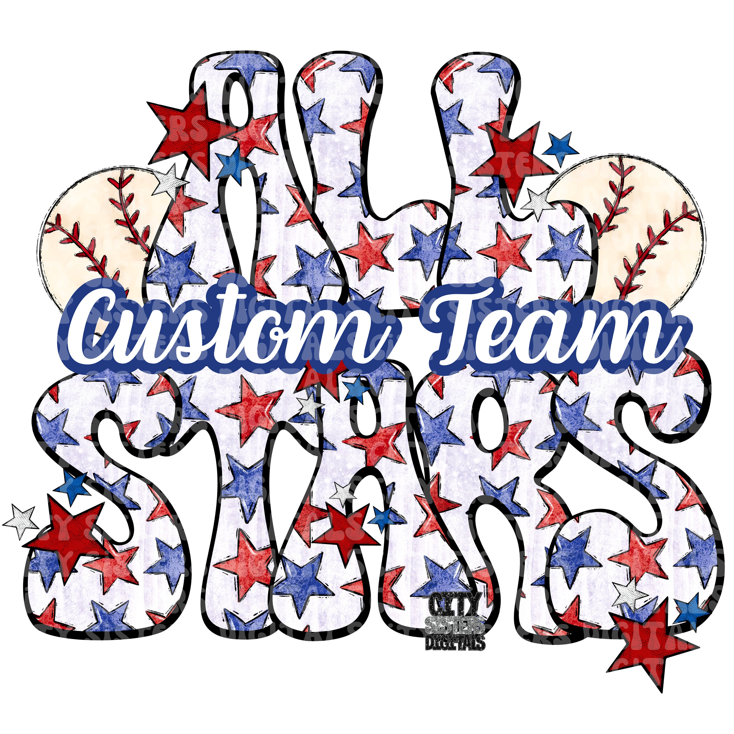CUSTOM ALL STARS Png, All Stars Baseball Png, All Stars Softball Png ...