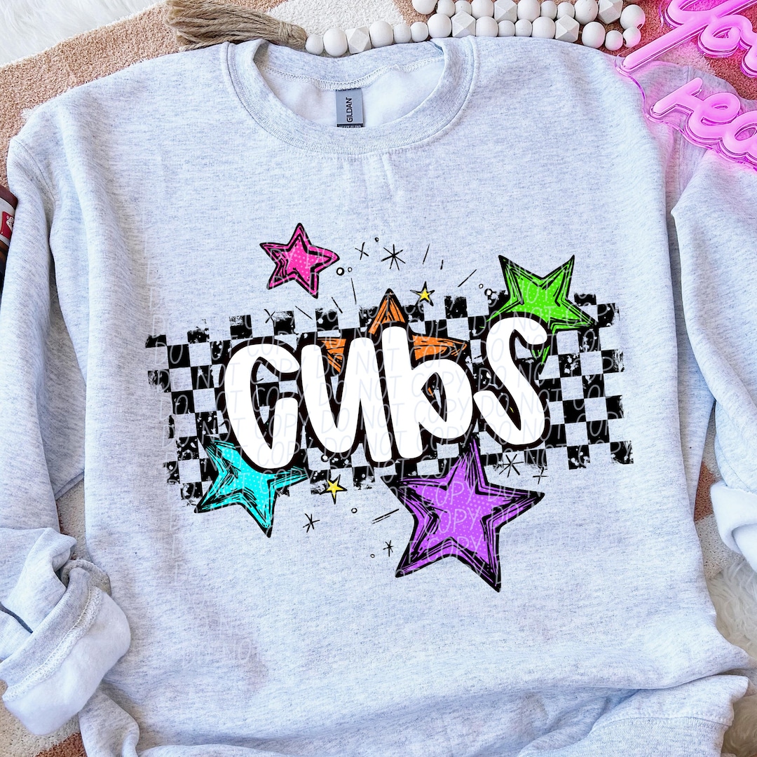 CUBS Png, Cubs Digital for Sublimation & Dtf, Bright Checker Star ...