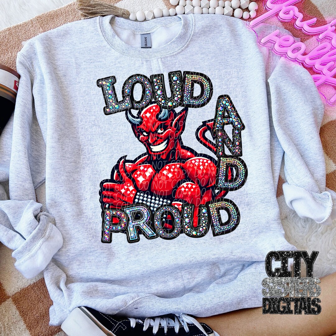 LOUD PROUD DEVILS Png, Rhinestone Faux Embroidery Devils Png ...