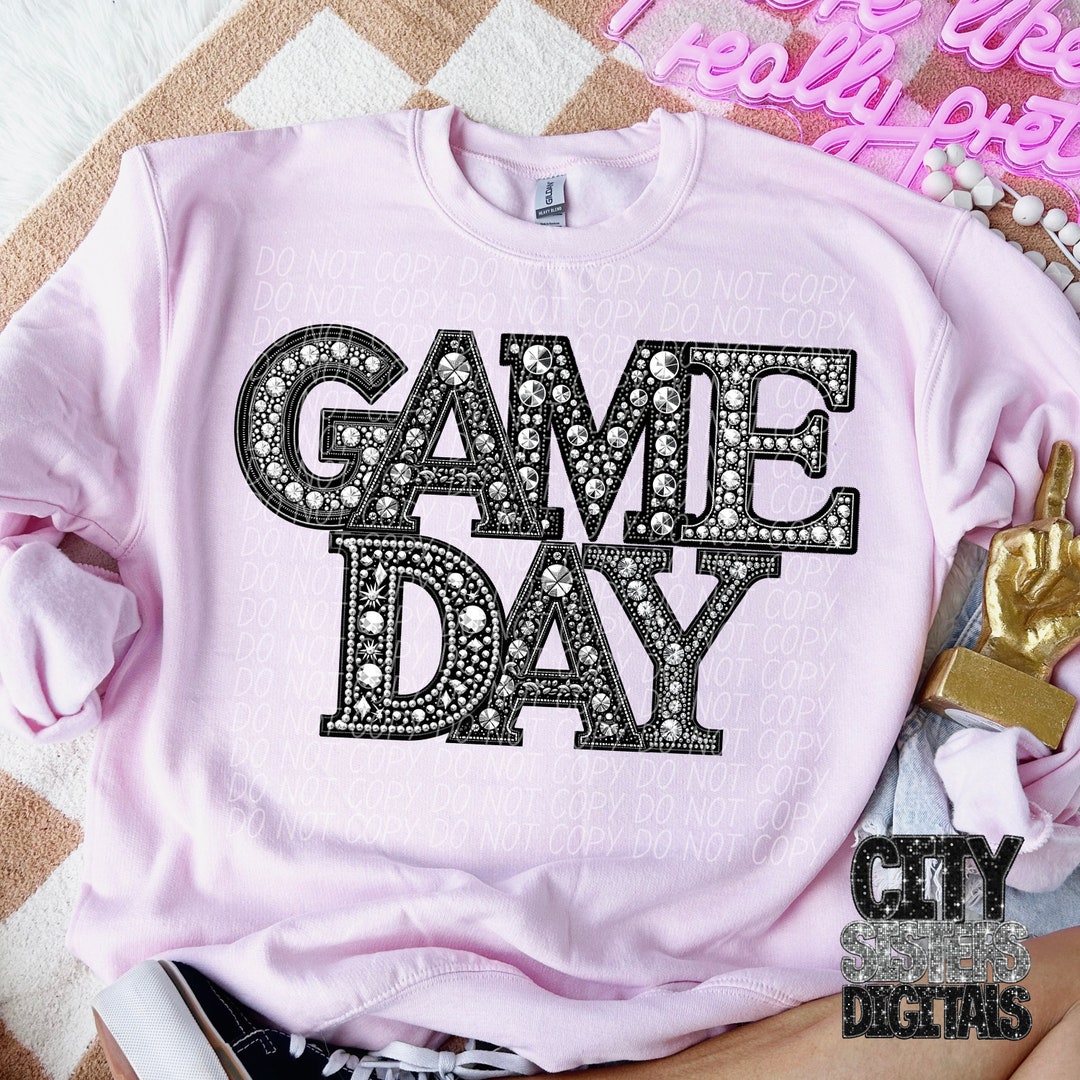 GAME DAY RHINESTONE Png, Faux Embroidery, Football Season, Rhinestone ...