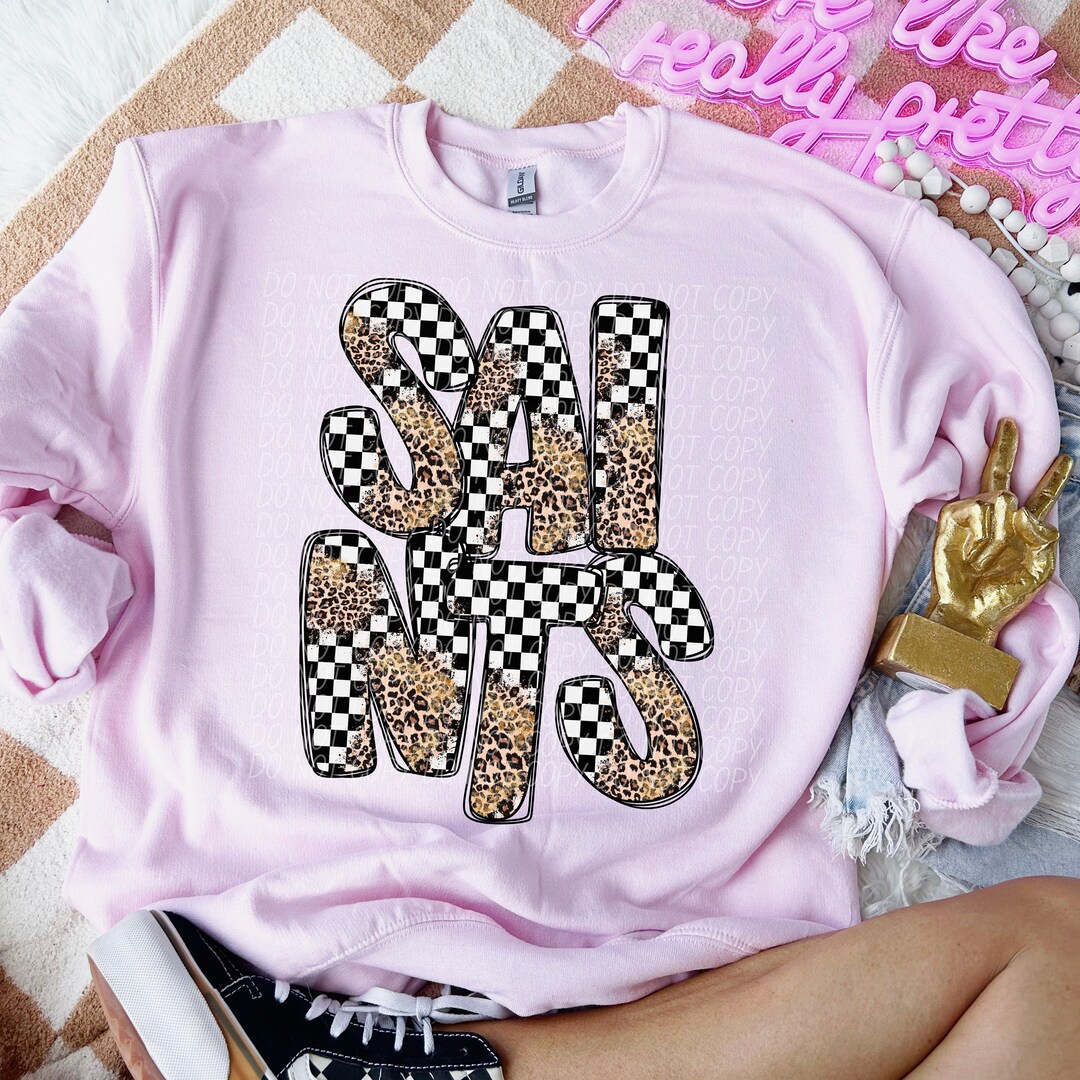 SAINTS LEOPARD CHECKER School Spirit Digital for Sublimation & Dtf Png ...