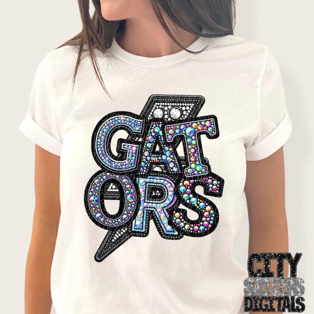 GATORS Png, Rhinestone Faux Embroidery Gators Png, Rhinestone Mascot ...