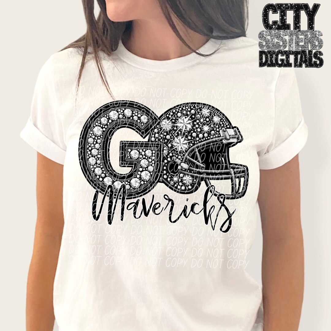 GO MAVERICKS Png, Rhinestone Faux Embroidery Mavericks, Rhinestone ...