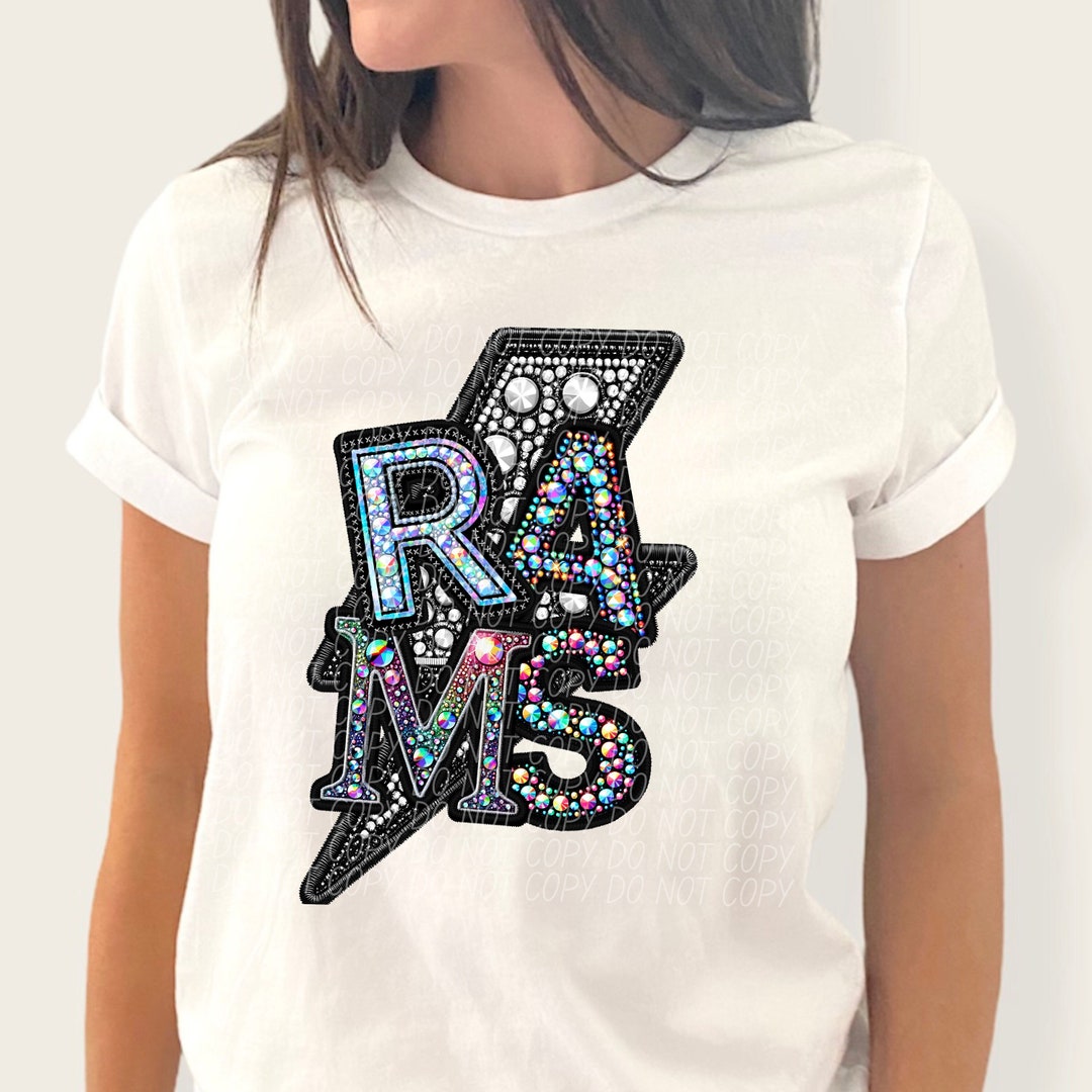 RAMS Png, Rhinestone Faux Embroidery Rams, Rhinestone Mascot, Digital ...
