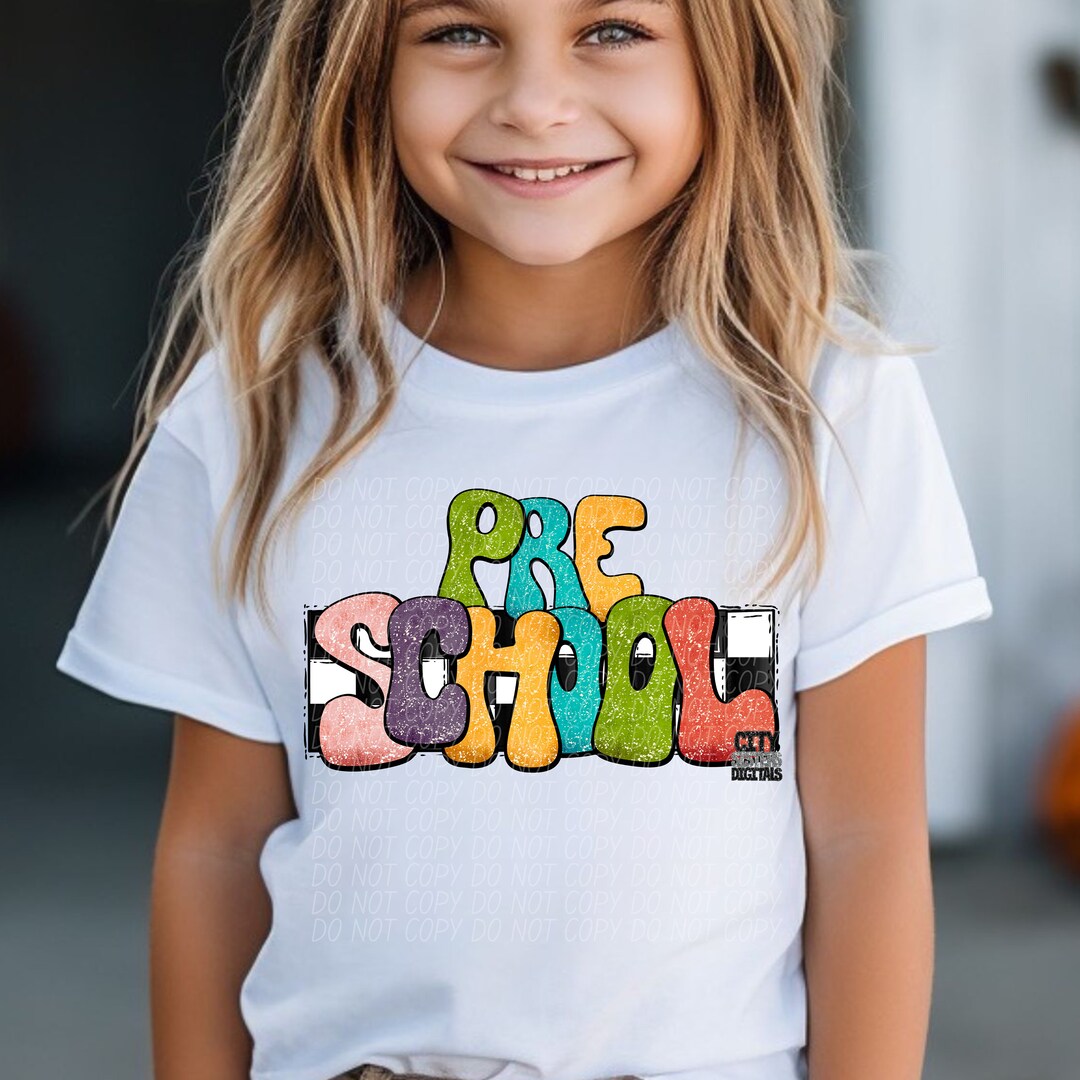 PRESCHOOL Png, Retro Preschool Png, Digital for Sublimation and Dtf ...
