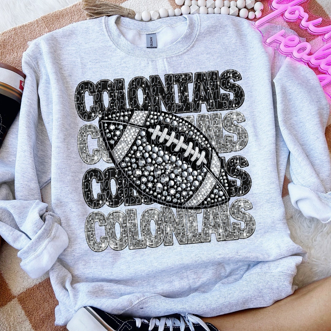 COLONIALS FOOTBALL Rhinestone Faux Embroidery Digital for Sublimation ...
