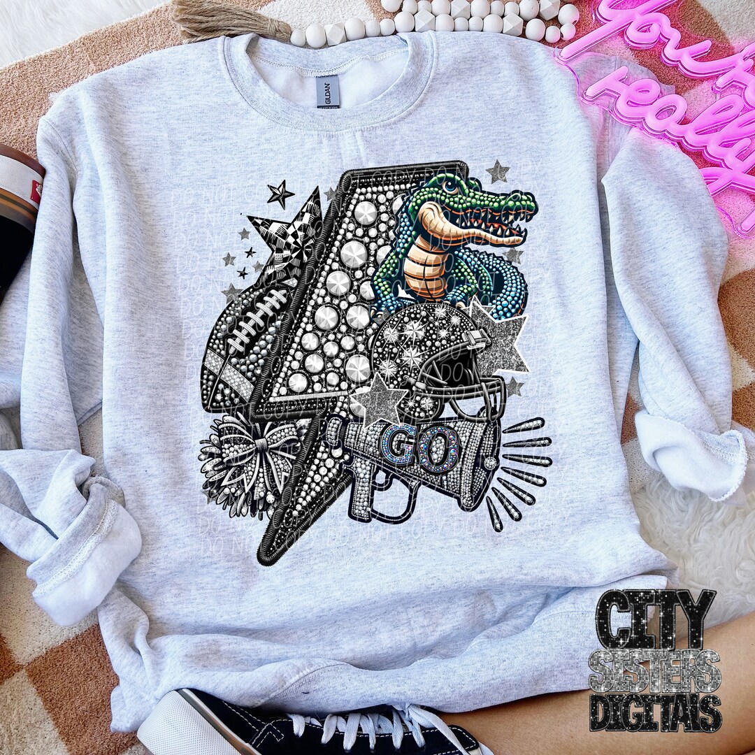 GATORS RHINESTONE FOOTBALL Png, Rhinestone Faux Embroidery Gators Png ...