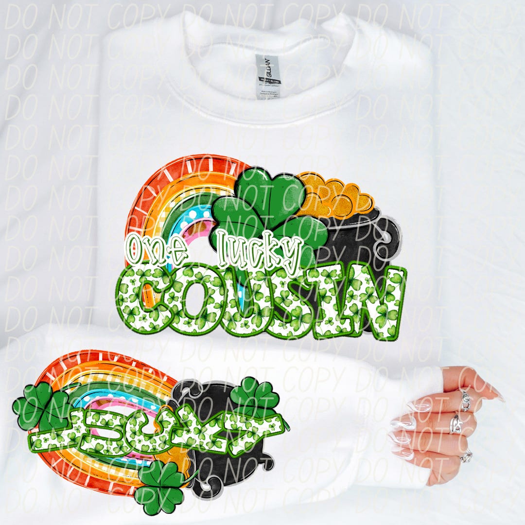 ONE LUCKY COUSIN Png, Cousin W/sleeve Png, Cousin St. Patricks Day Png ...