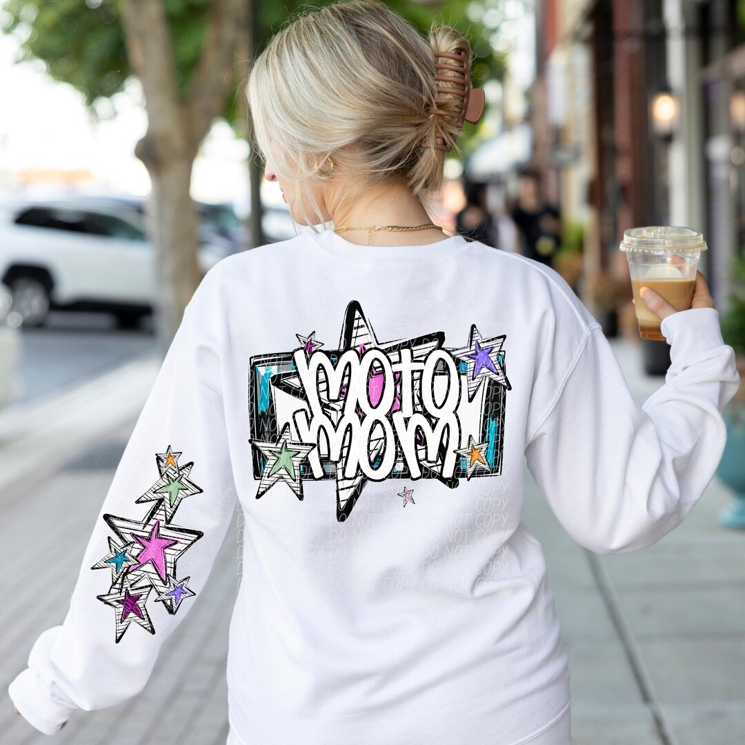 MOTO MOM Png, Moto Mom Digital for Sublimation & Dtf, Rainbow Stars ...