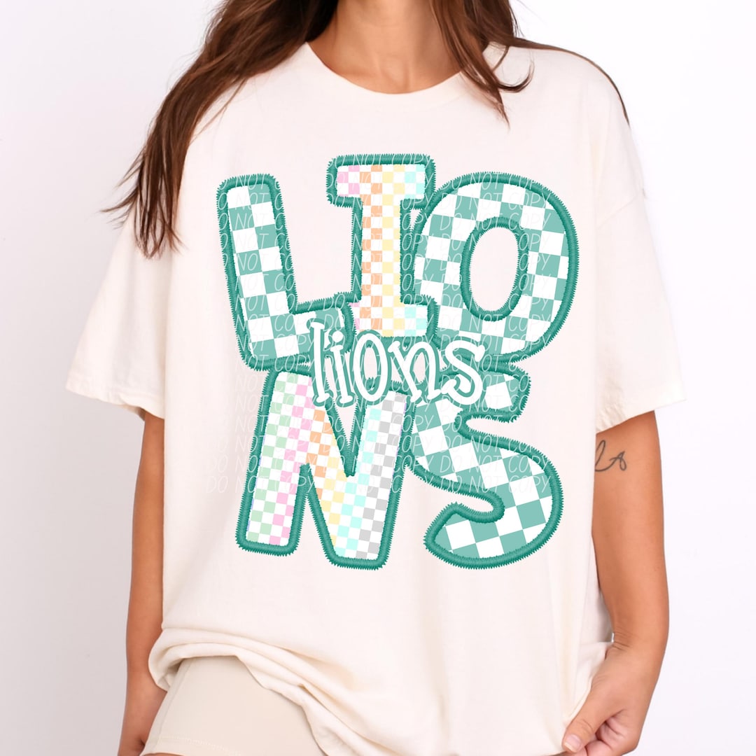 LIONS CHECKER Digital for Sublimation & Dtf, Lions School Spirit Png ...