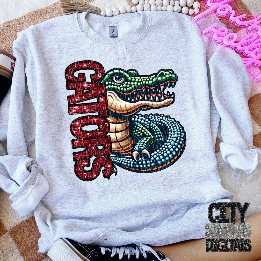 GATORS Png, Rhinestone Glitter Faux Embroidery Gators Png, Rhinestone ...